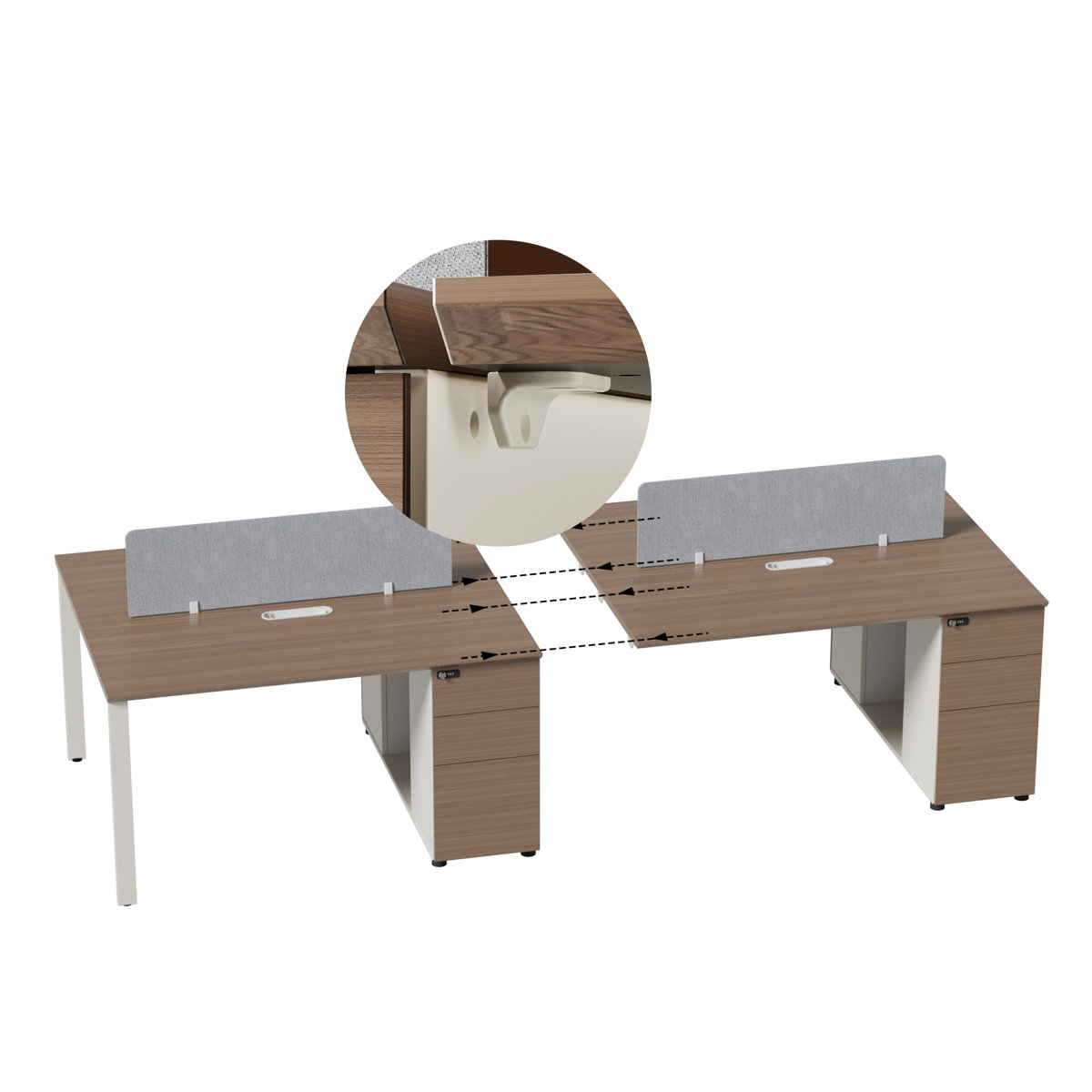 Okeysen 2 Person Cubicle Attachable Workstation Executive Desk | Wayfair